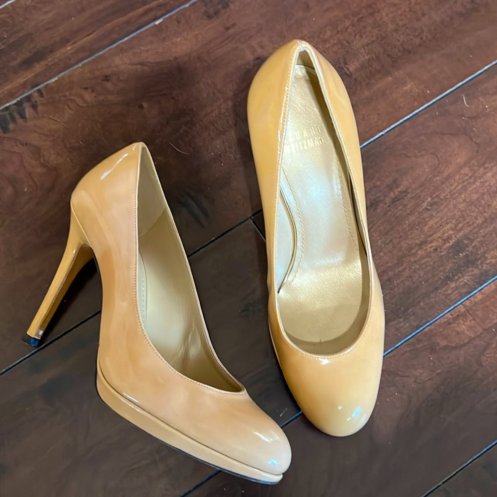 Stuart Weitzman Nude Parent Leather Pumps Women’s Sz … - Gem